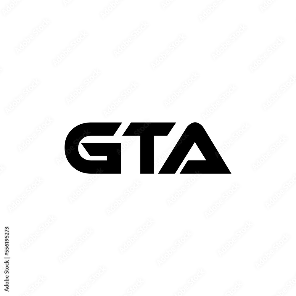 GTA letter logo design with white background in illustrator, vector ...