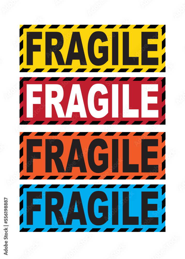 Fragile sticker word bundle of delivery business background can be use ...