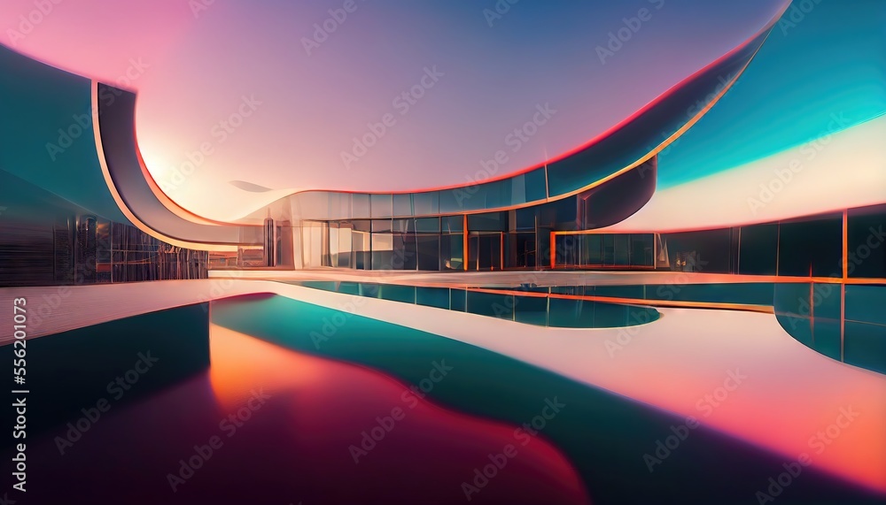Contemporary architectural-like perspective, beautiful reflections and ...