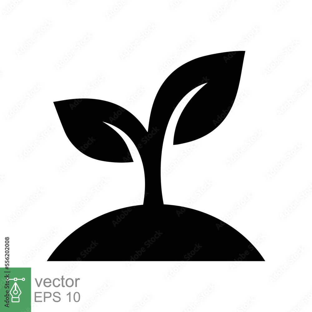 Seedling icon. Simple flat style. Seed, sapling, plant sprout, small ...