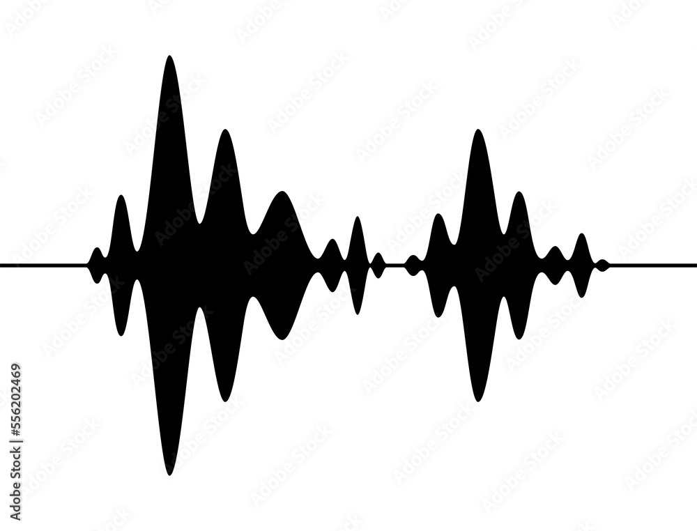 The icon of a digital, sound diagram or wave (track). Image of a ...