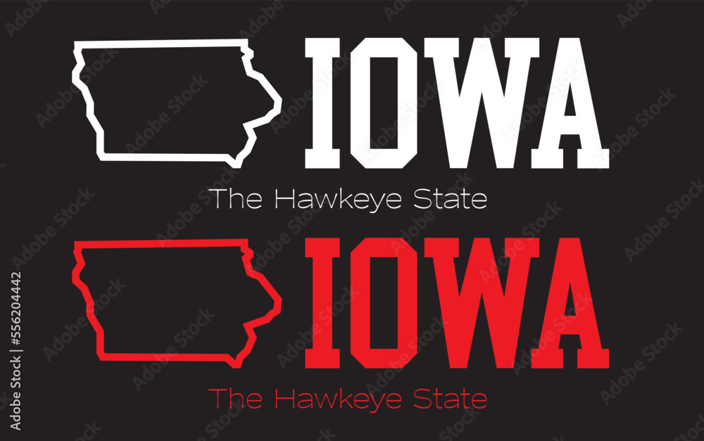 Iowa the hawkeye state with statemap modernart US States theme patriot ...