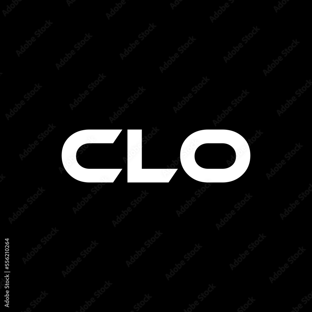 CLO letter logo design with black background in illustrator, vector ...