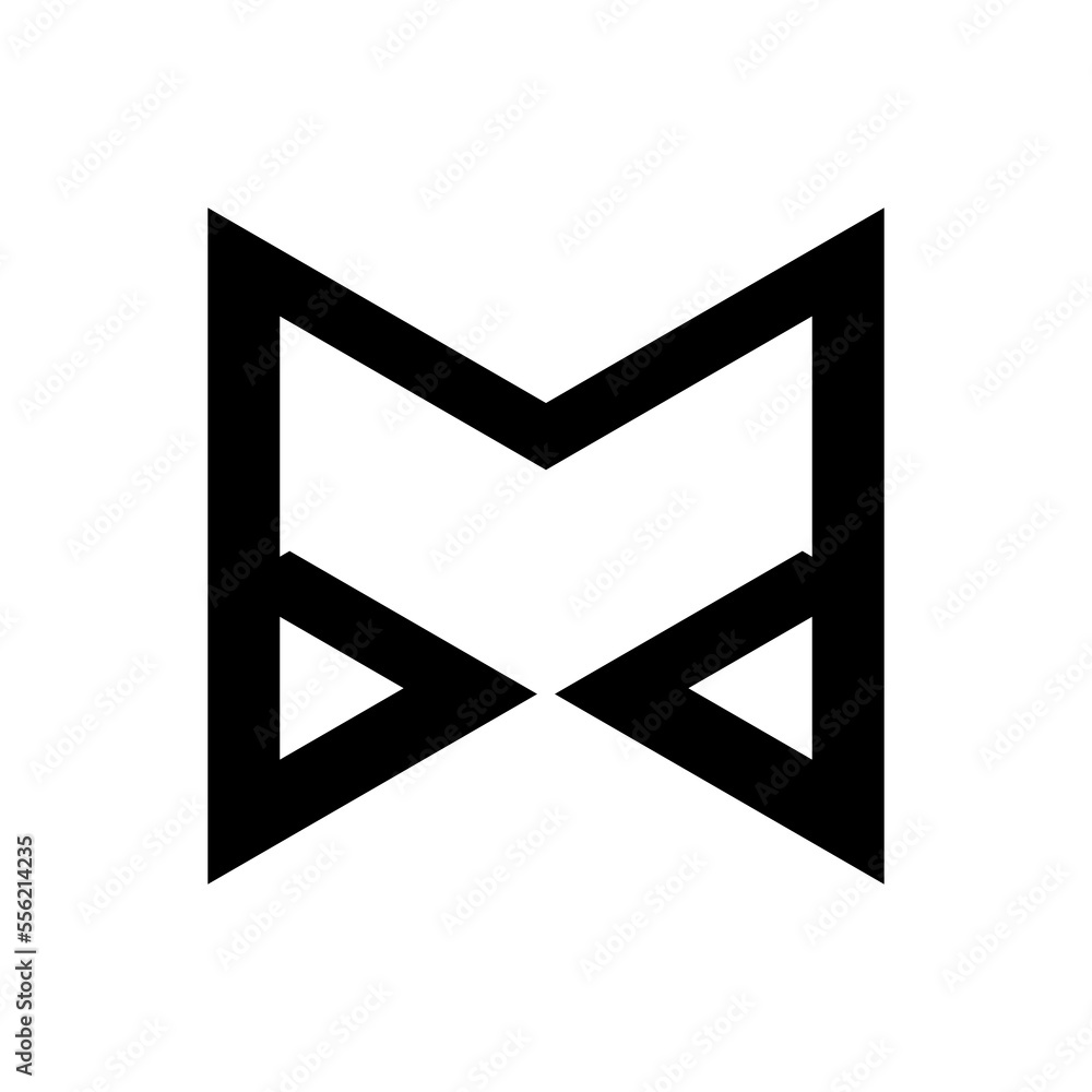 M logo vector design, initial M, pitch sign in black and white colors ...