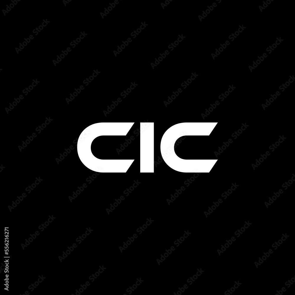 CIC letter logo design with black background in illustrator, vector ...