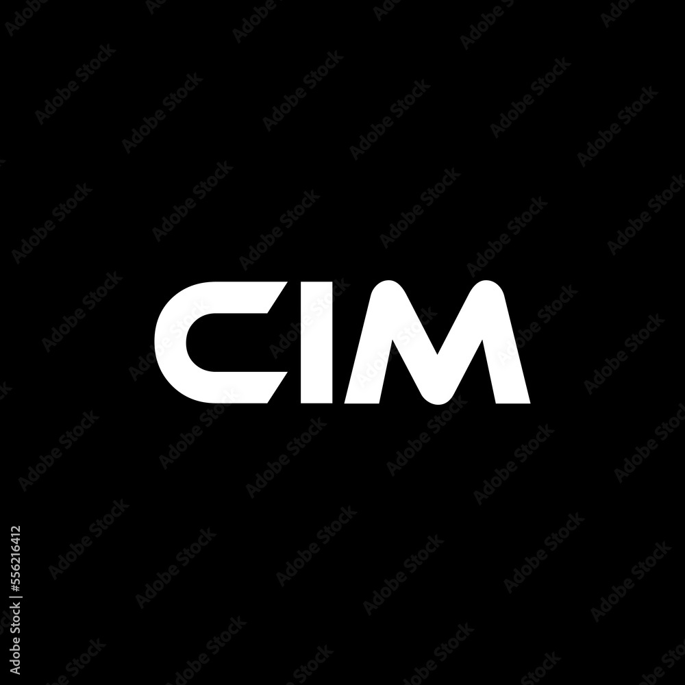 CIM letter logo design with black background in illustrator, vector ...