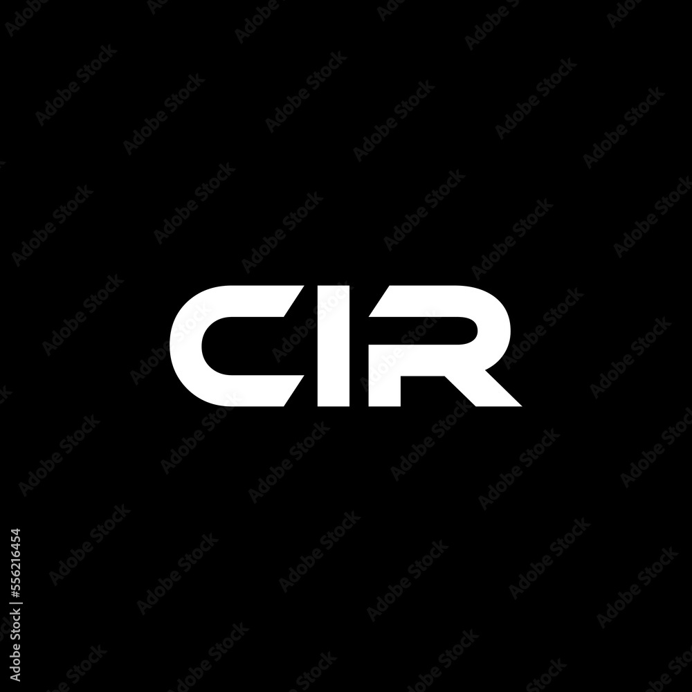 CIR letter logo design with black background in illustrator, vector ...