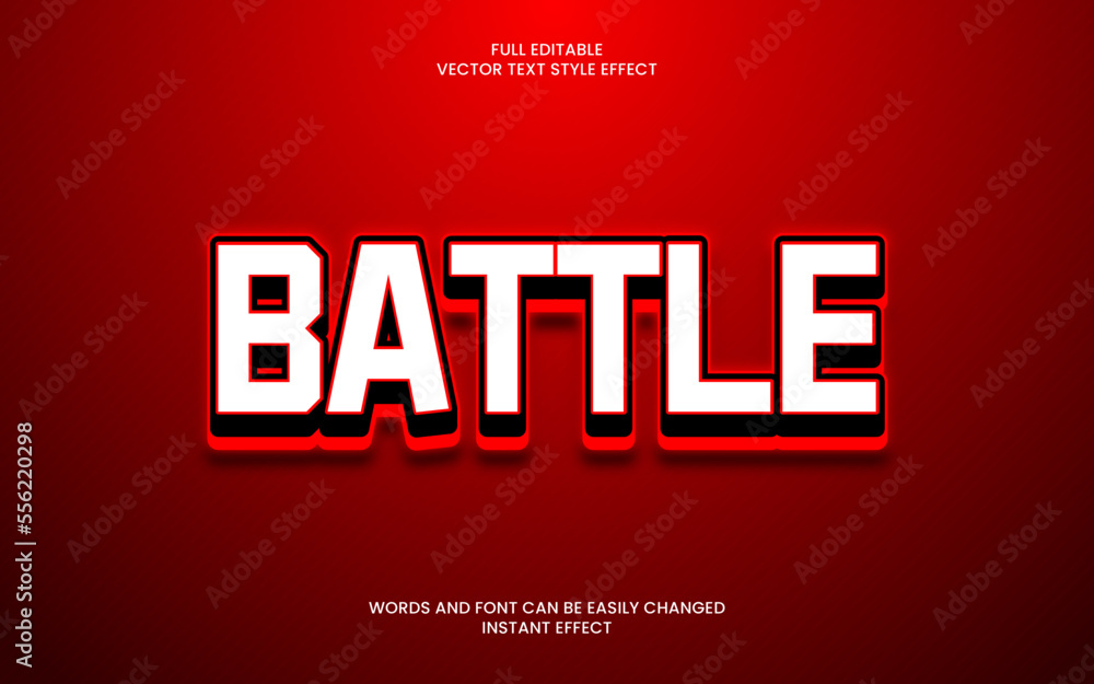 Battle Text Effect Stock Vector | Adobe Stock
