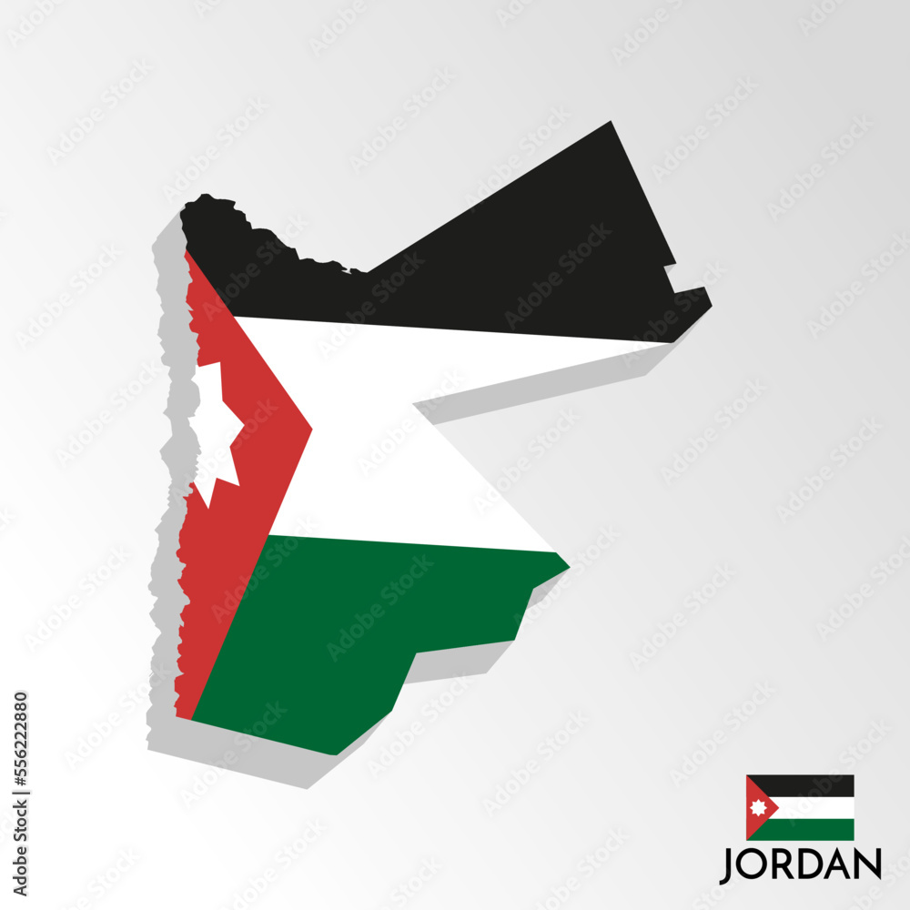 3d map of Jordan with borders of regions Stock Vector | Adobe Stock