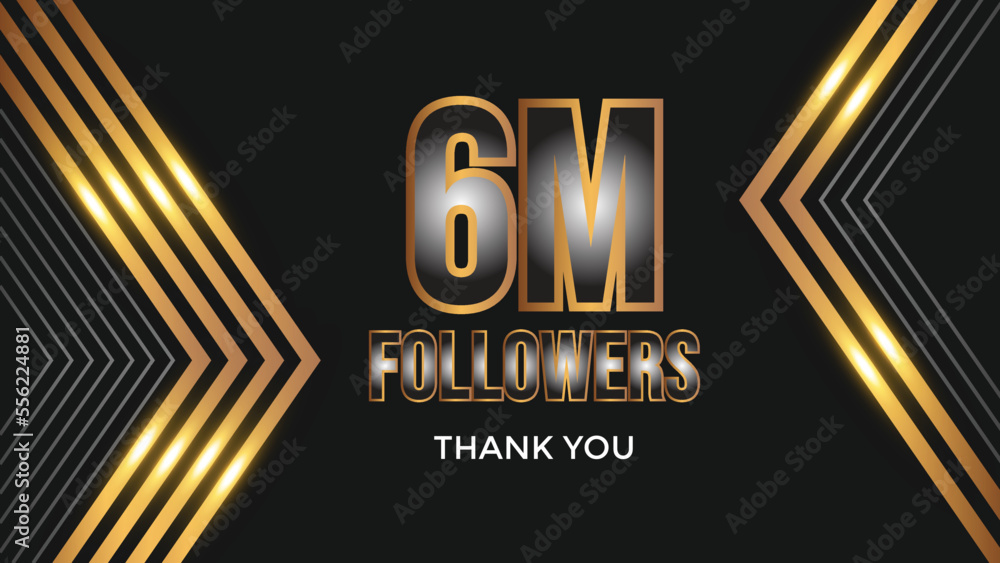 Thank you 6m followers congratulation template banner. 6m followers ...
