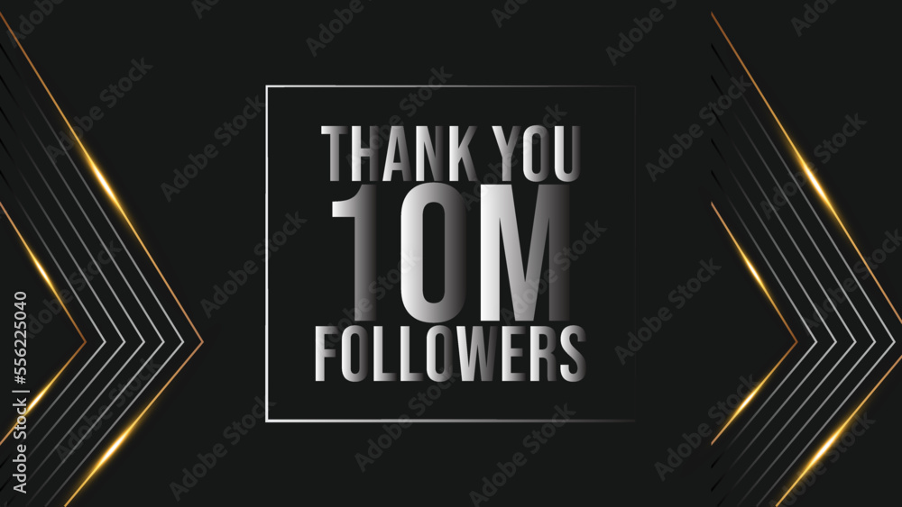 Thank you design Greeting card template for social networks followers, subscribers, like. 10m ...