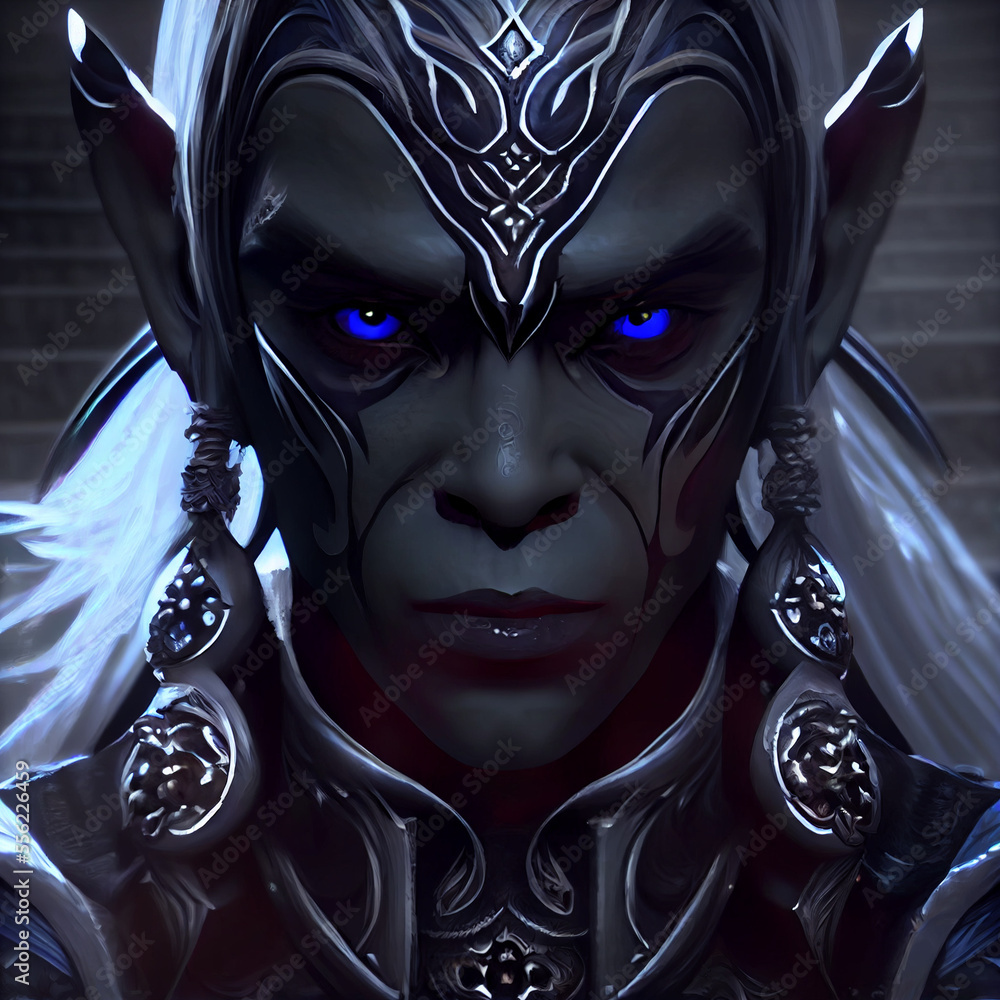 Dark Skinned Elf, Warrior, AI Stock Illustration | Adobe Stock