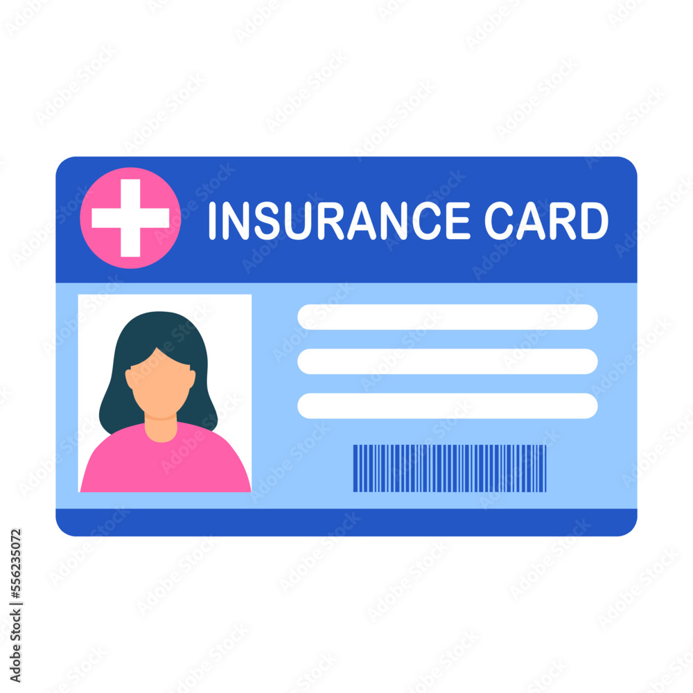 Health insurance card concept vector illustration on white background ...