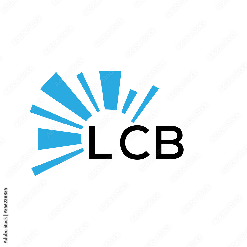 Vetor de LCB letter logo. LCB blue image on white background and black ...