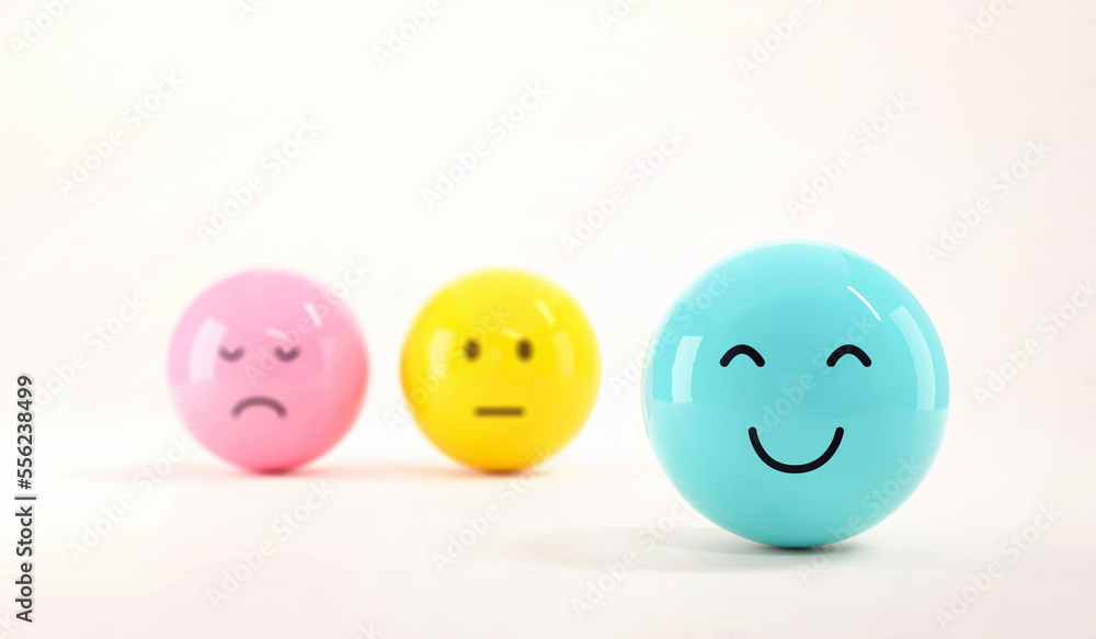 Set of emoji emoticons with sad and happy mood, evaluation, Increase ...