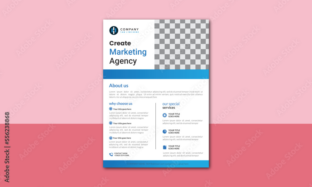 Flyer template layout design. Creative modern vector flier concept with ...