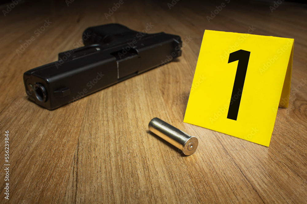 Crime Scene Investigation - .357 magnum bullet casing as a piece of ...