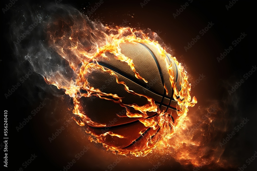 Basketball Ball On Fire