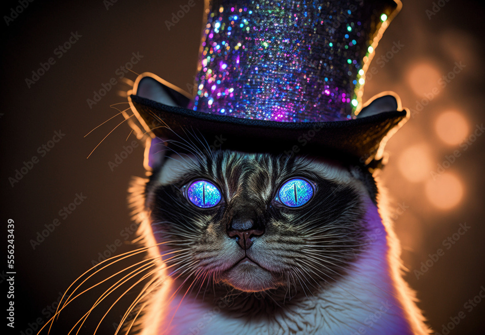 The Siamese cat in a sparkly top hat and cane was the ultimate ...
