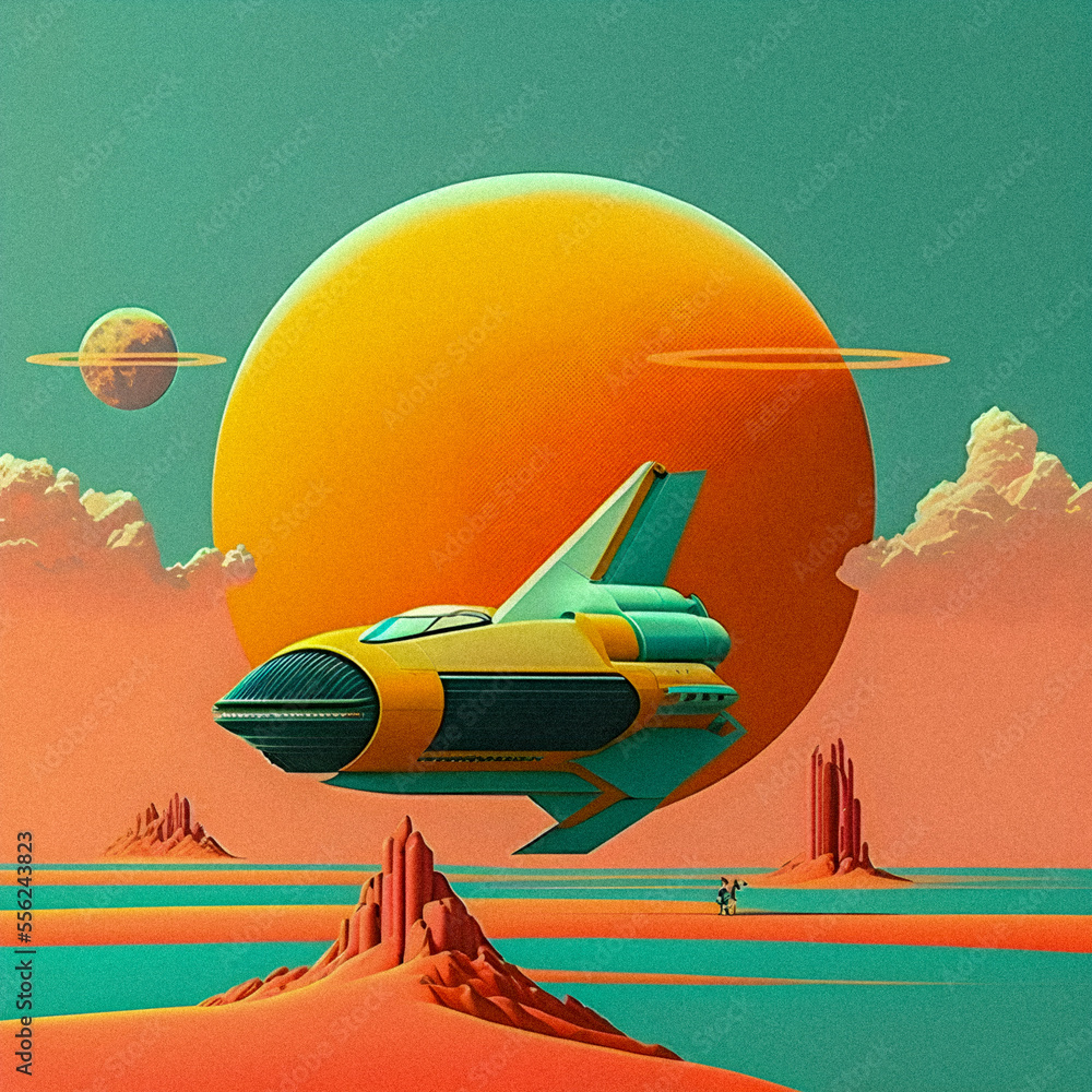 Pop art minimalism retro, futurism art, environmental art, space ...