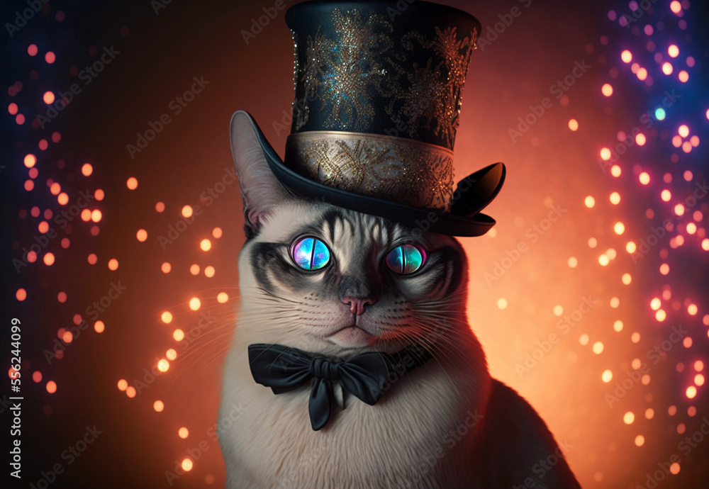 The Siamese cat in a sparkly top hat and cane was the ultimate ...
