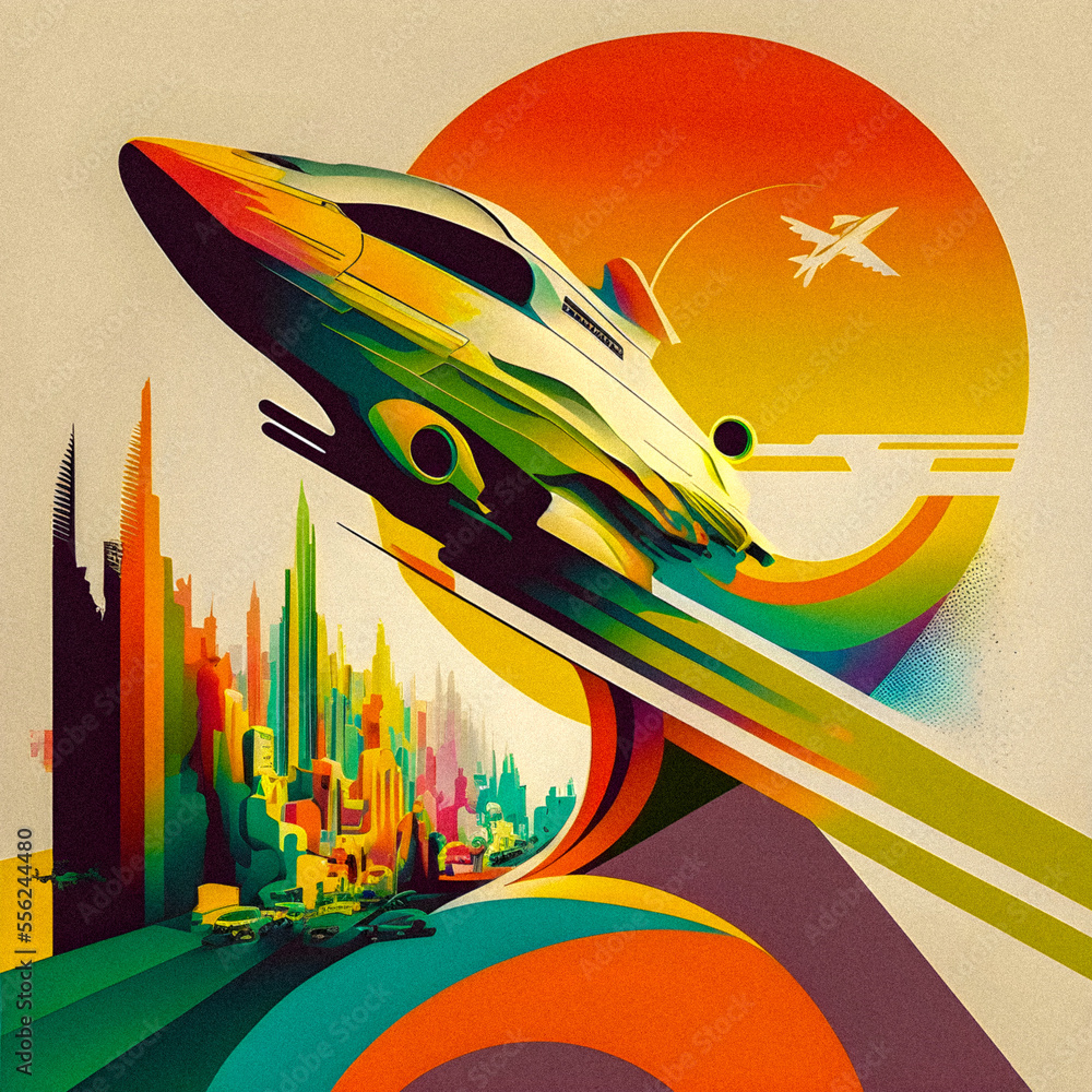 Pop art minimalism retro, futurism art, environmental art, space ...