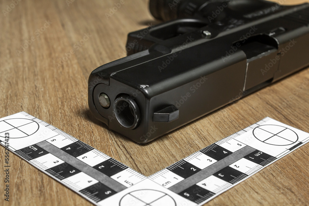 Crime Scene Investigation - pistol handgun as a piece of evidence ...