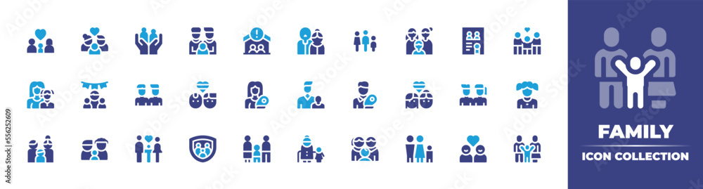 Family icon collection. Vector illustration. Containing adoption ...
