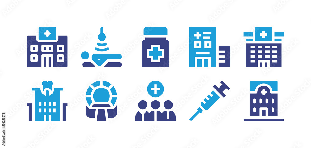 Hospital icon set. Vector illustration. Containing hospital, ultrasound ...