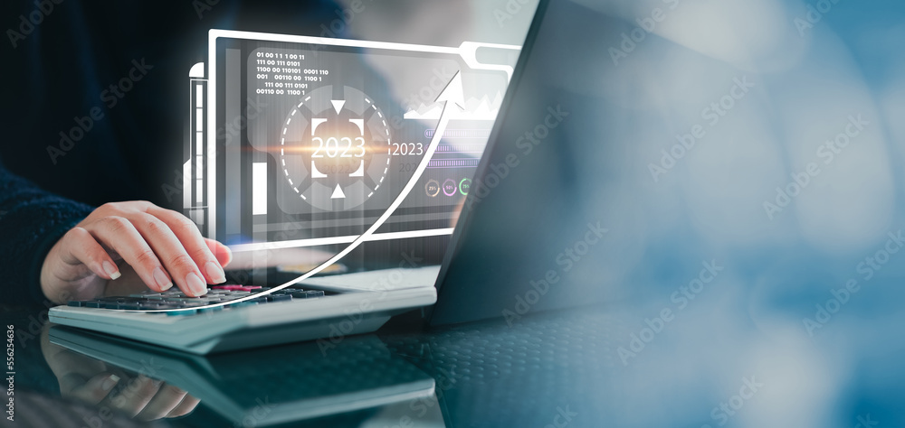 2023 Goal plan action. businessman pointing digital dashboard in 2023 ... 2023 Goal plan action. businessman pointing digital dashboard in 2023 ...