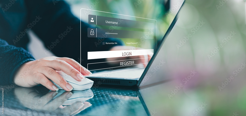 Concept of cyber security, information security and encryption, secure access to user's personal ...