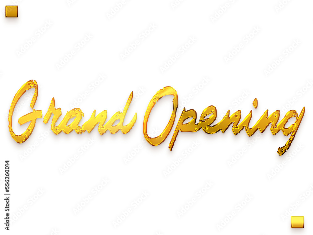 Grand Opening Golden Typography Text PNG Transparent Stock Illustration ...