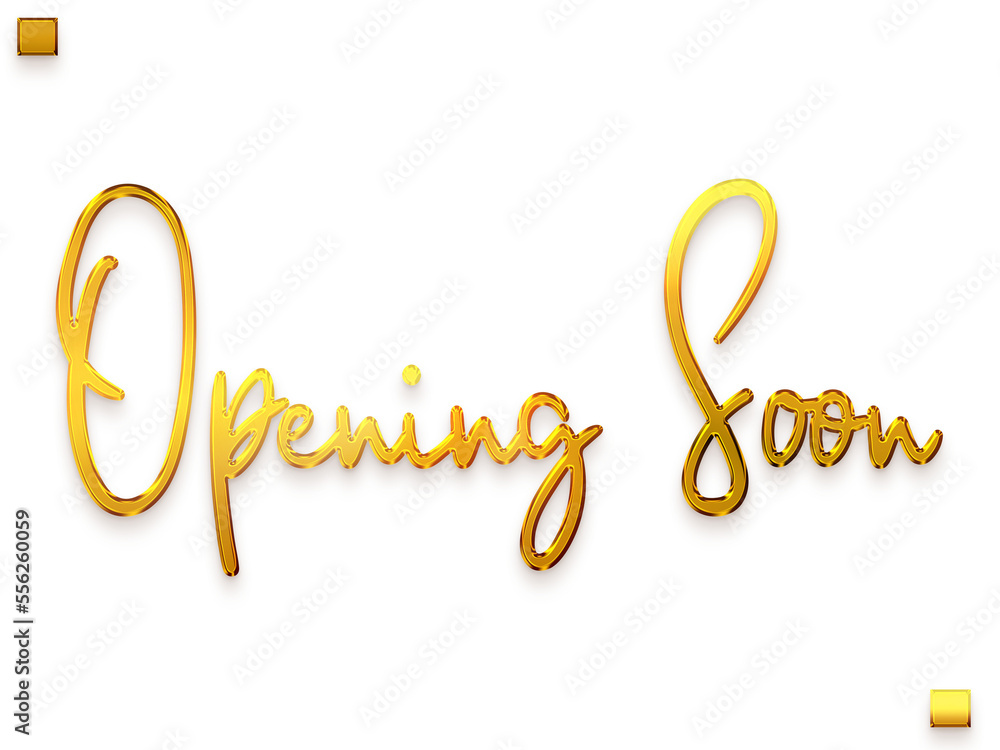 Opening Soon Gold Text Calligraphy Transparent PNG Stock Illustration ...