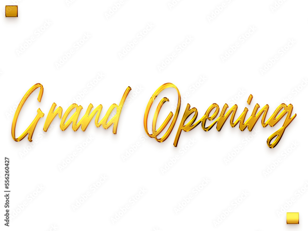 Grand Opening Golden Cursive Typography Text PNG Transparent Stock ...