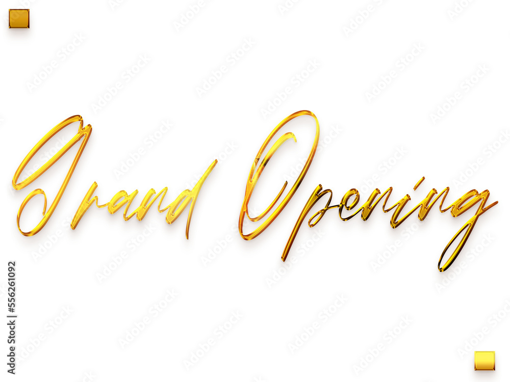 Grand Opening Gold Text Cursive Typography PNG Transparent Stock ...