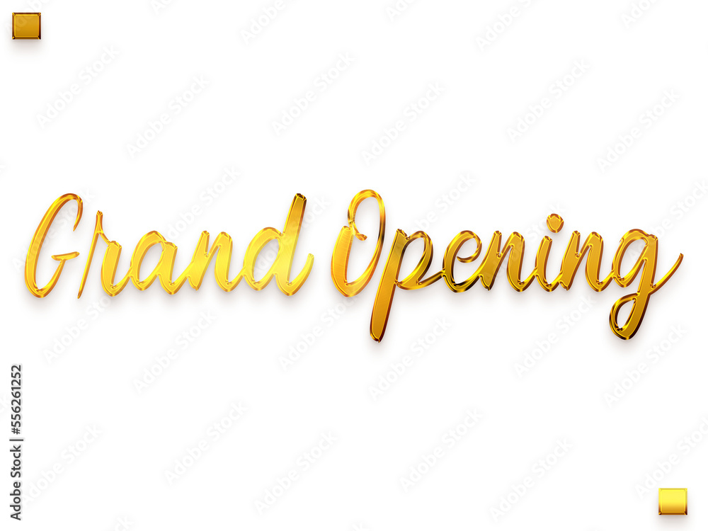 Grand Opening Gold Text Typography PNG Transparent Stock Illustration ...