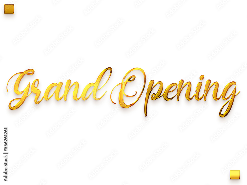 Grand Opening Gold Text Cursive Typography PNG Transparent Stock ...