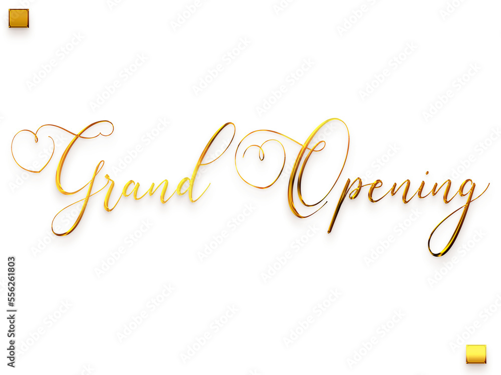 Grand Opening Gold Text Typography Cursive Transparent PNG ilustración ...