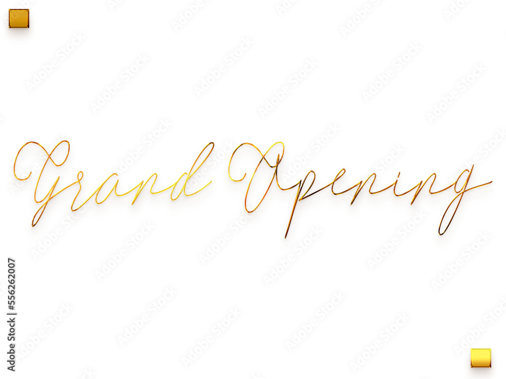 Grand Opening Invitation of Transparent PNG Gold Cursive Calligraphy ...