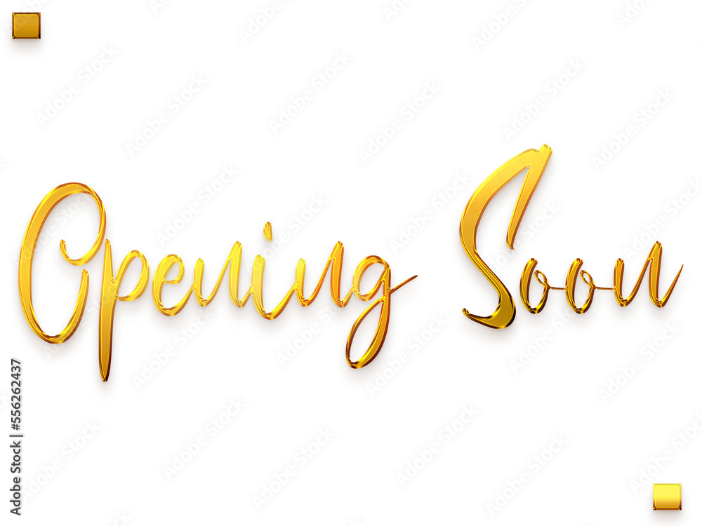 Opening Soon Invitation of Transparent PNG Gold Typography Text Stock ...