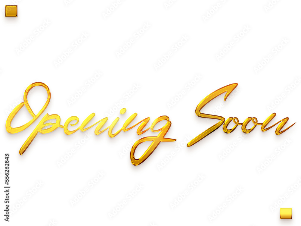 Opening Soon Invitation of Transparent PNG Gold Cursive Typography Text ...