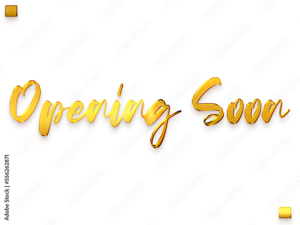 Opening Soon Invitation of Transparent PNG Gold Typography Cursive Text ...