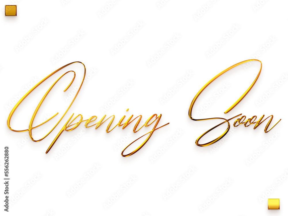 Opening Soon Invitation of Transparent PNG Gold Cursive Typography Text ...