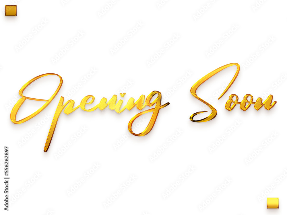 Opening Soon Invitation of Transparent PNG Gold Cursive Typography Text ...