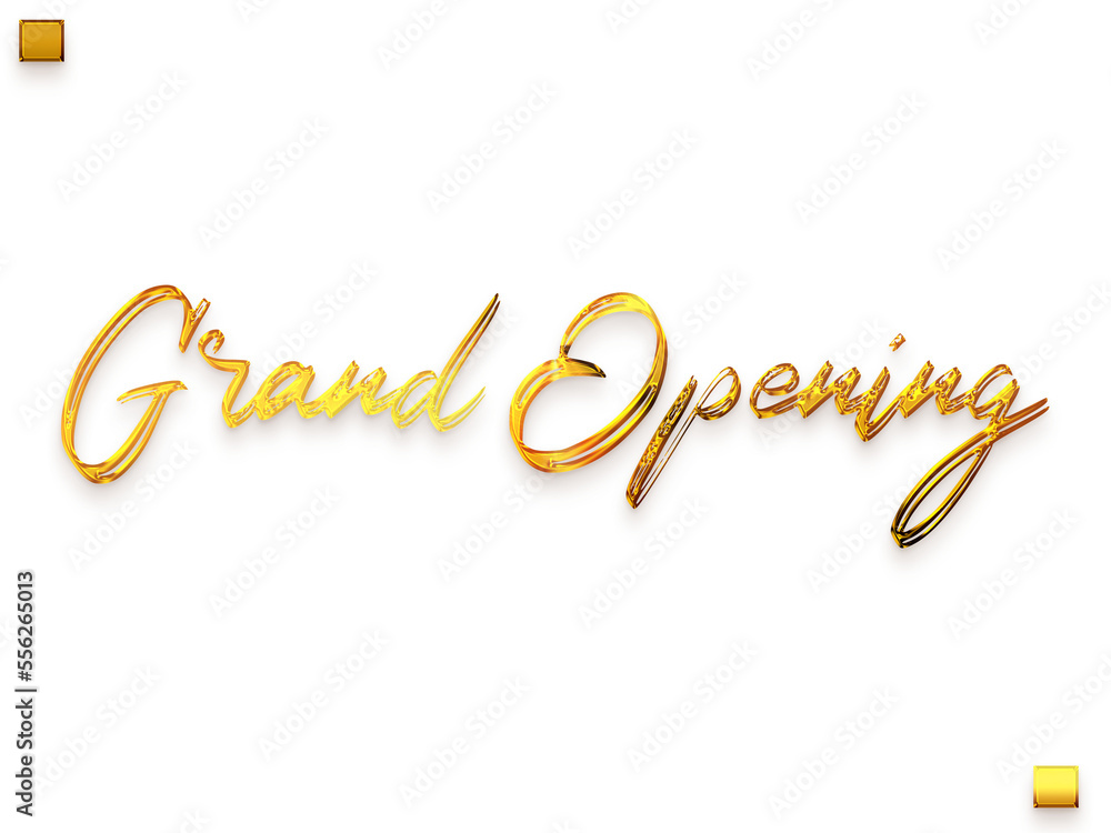Grand Opening Invitation of Transparent PNG Gold Typography Cursive ...