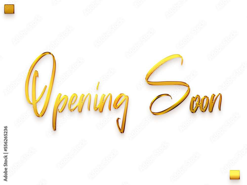 Opening Soon Invitation of Transparent PNG Gold Cursive Typography Text ...