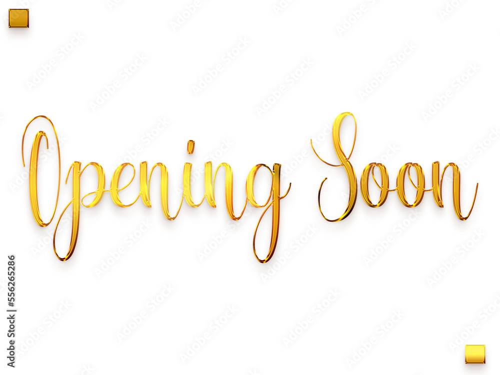 Opening Soon Invitation of Transparent PNG Gold Cursive Typography Text ...