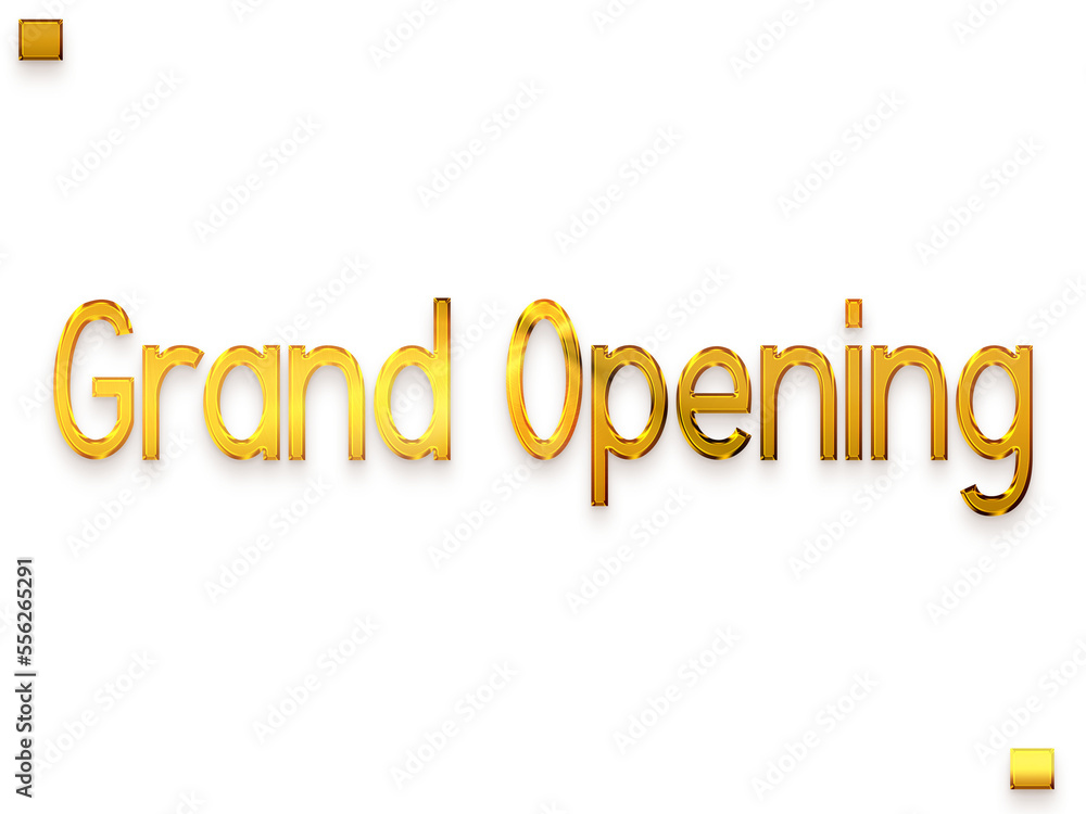 Grand Opening Invitation of Transparent PNG Gold Bold Calligraphy Text ...