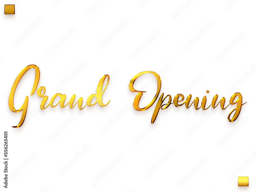 Grand Opening Invitation of Transparent PNG Gold Typography Cursive ...