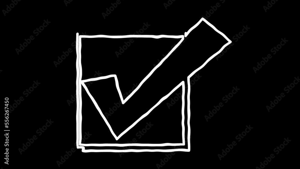 check mark symbol, on a black background. White Highlight Elements ...